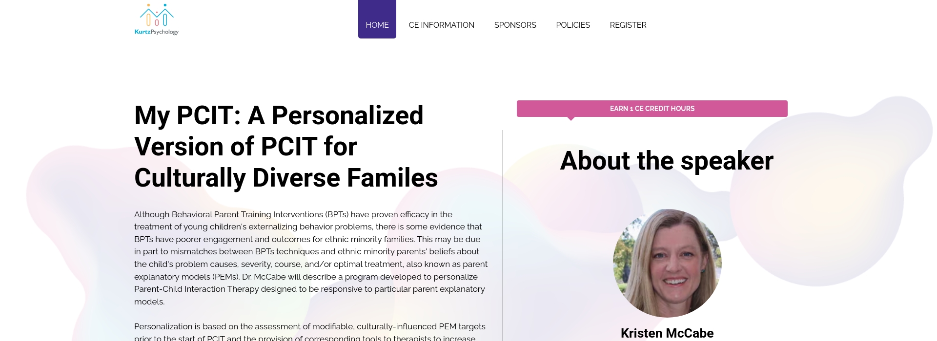 My PCIT: A Personalized Version of PCIT for Culturally Diverse Familes
